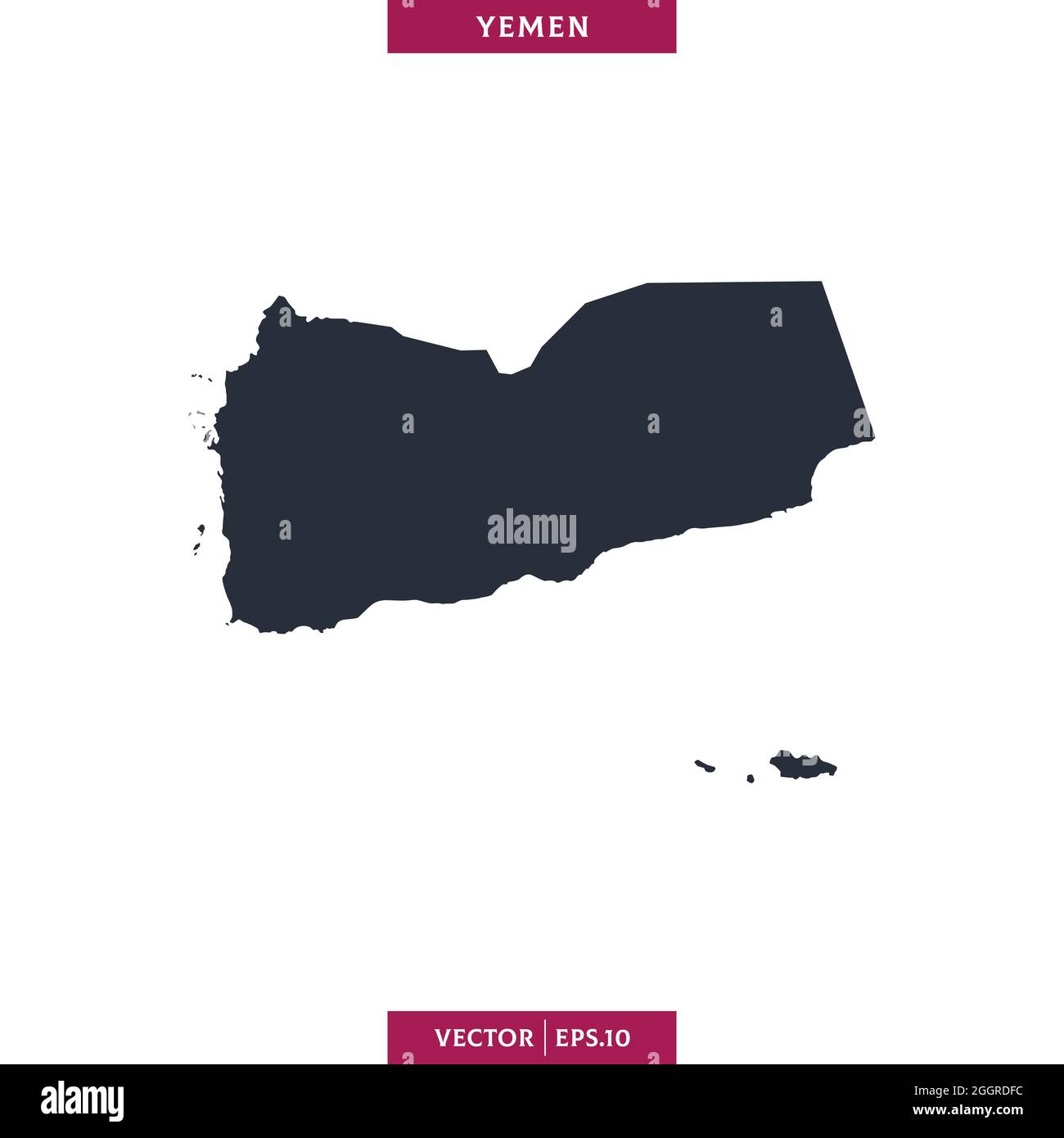 Detailed Map Of Yemen Vector Stock Illustration Design Template Vector
