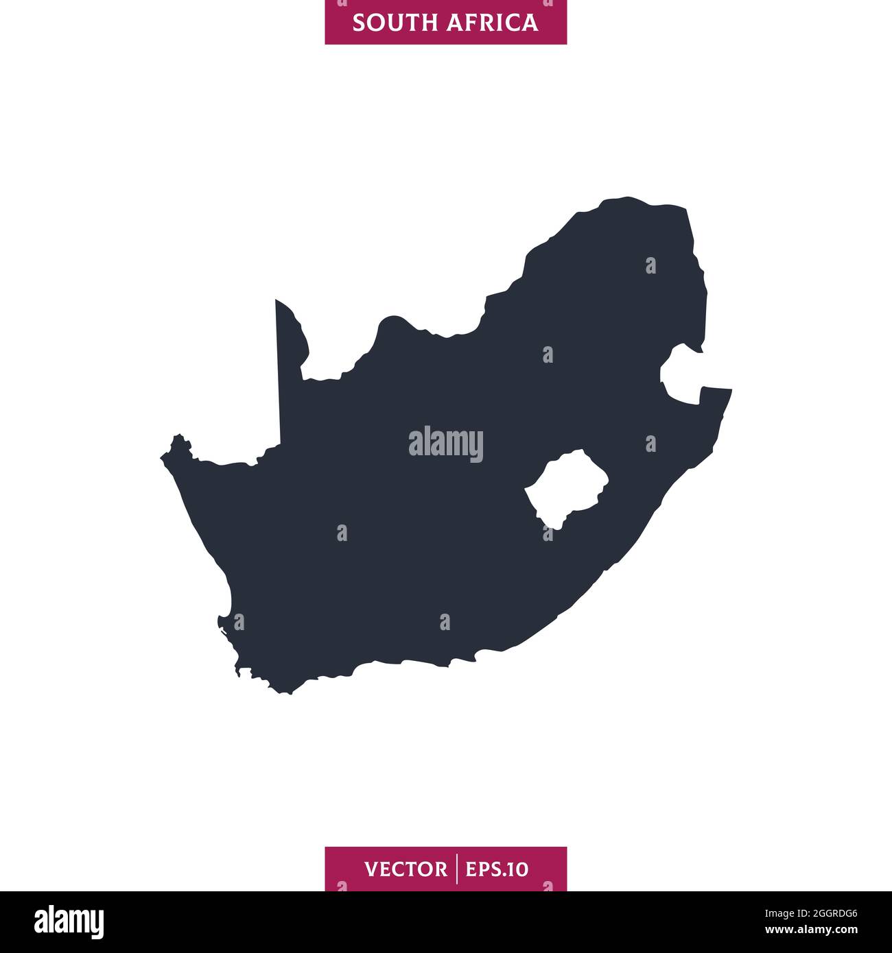 Detailed map of South Africa vector stock illustration design template ...