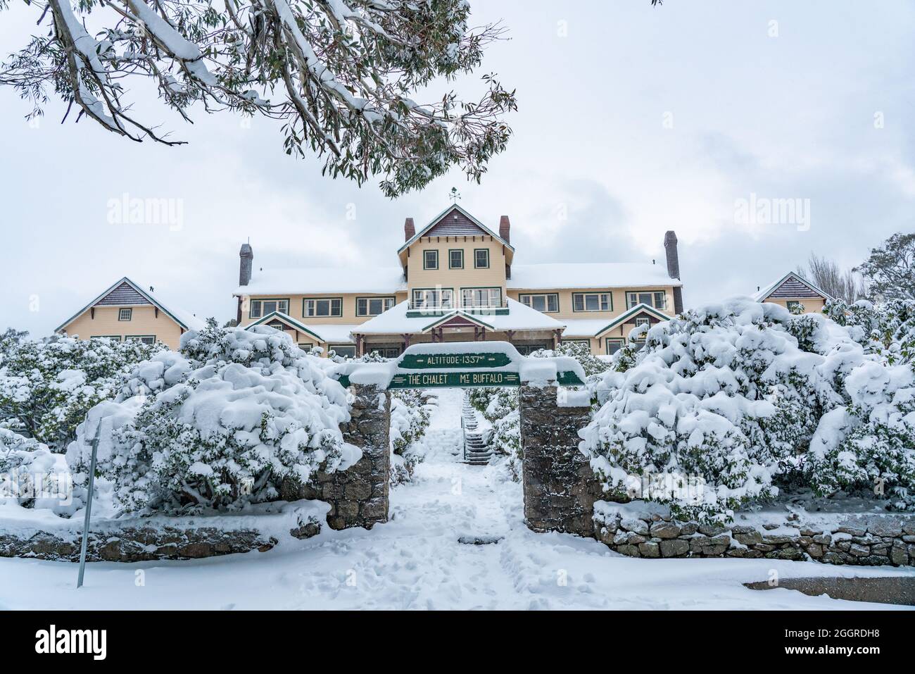 MOUNT BUFFALO, AUSTRALIA - Feb 03, 2021: The Mount Buffalo national ...