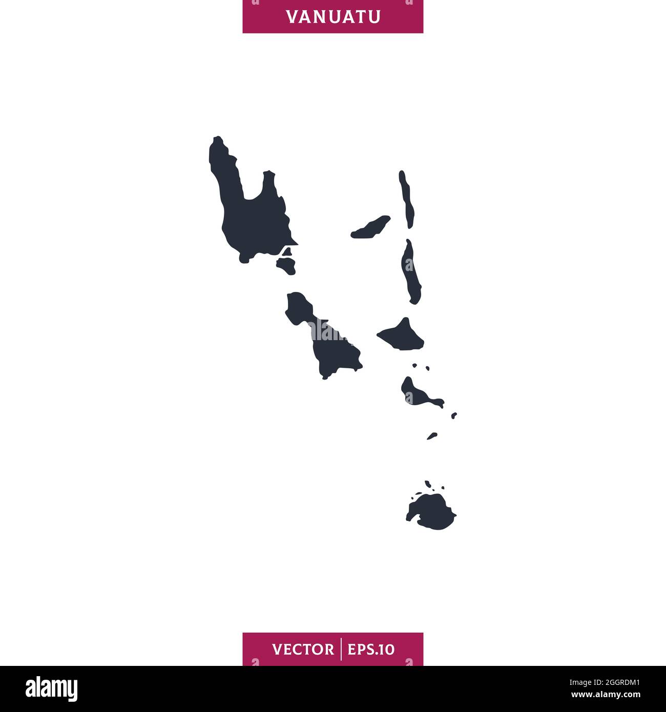 Detailed map of Vanuatu vector stock illustration design template ...