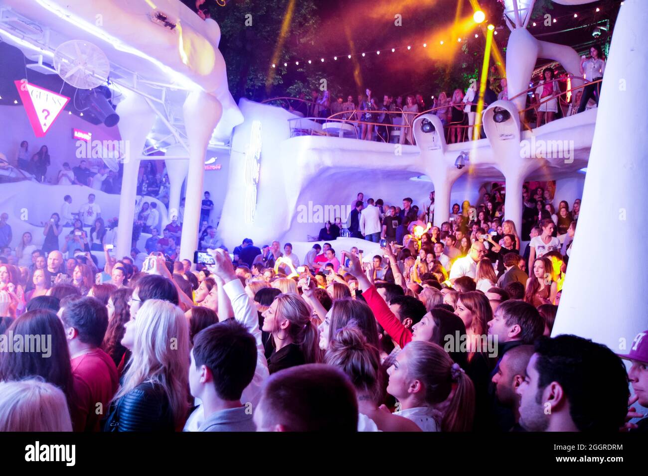 Odessa, Ukraine May 24, 2013: Night club dj party people enjoy of music ...