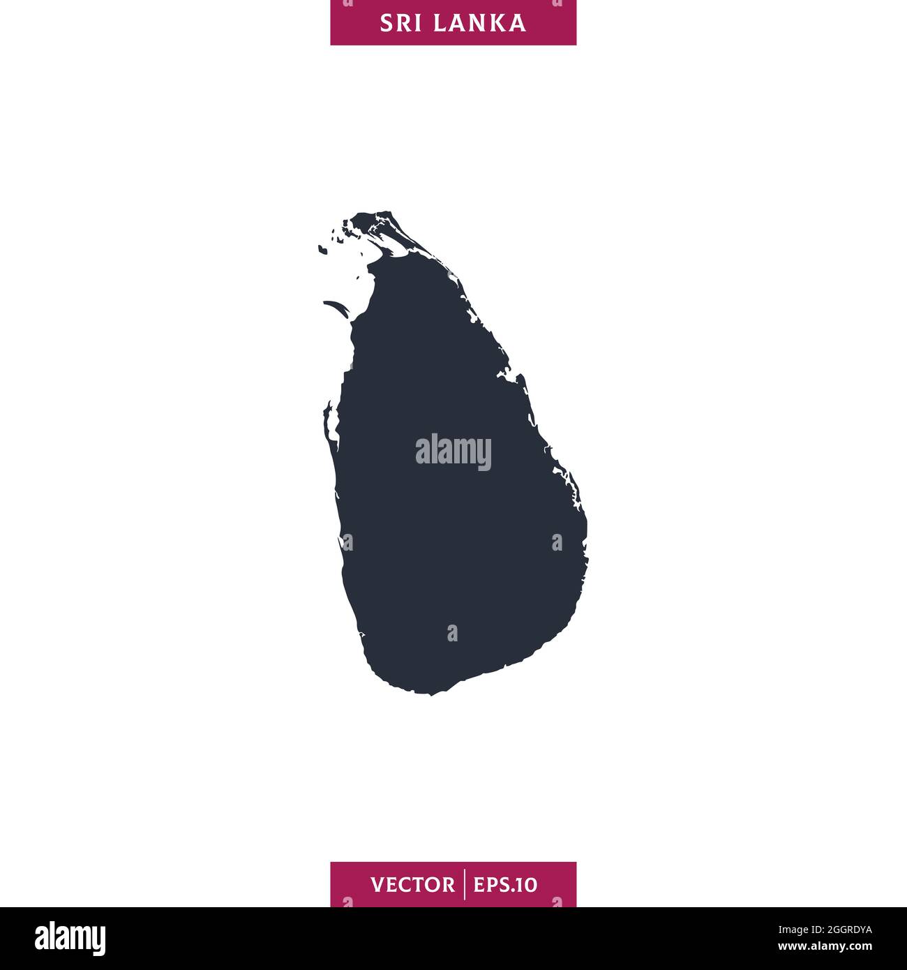 Detailed map of Sri Lanka vector stock illustration design template ...
