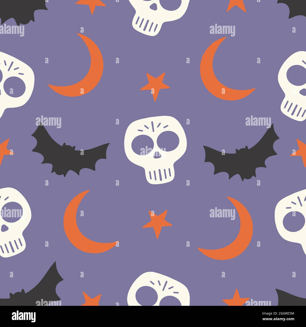 Halloween seamless pattern for design Halloween symbols skull ,bat ...
