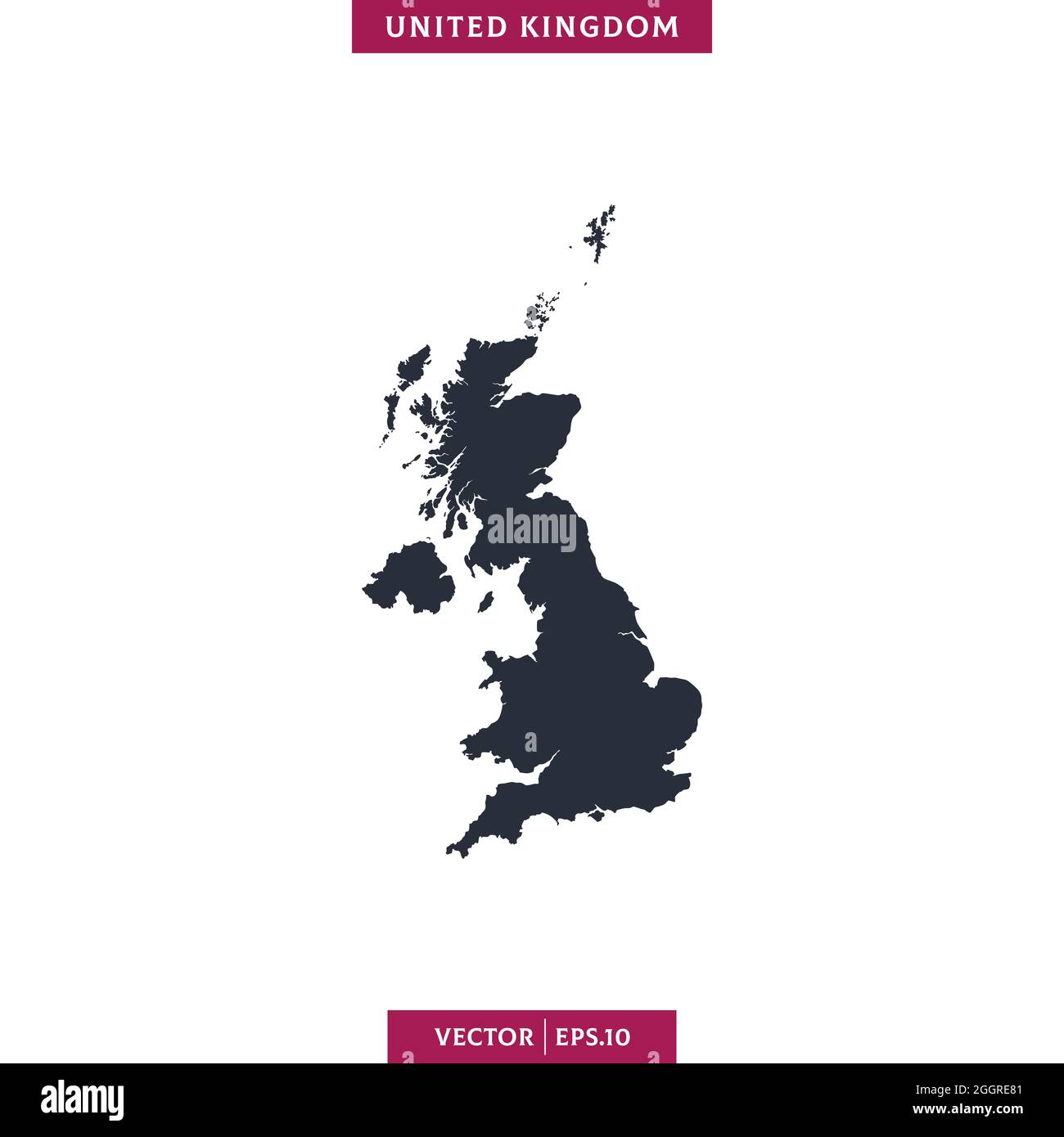 Detailed map of United Kingdom vector stock illustration design ...