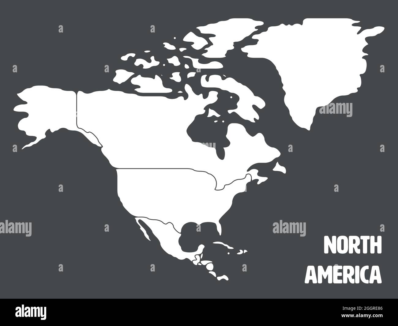 Simplified schematic map of South America. Blank isolated continent ...