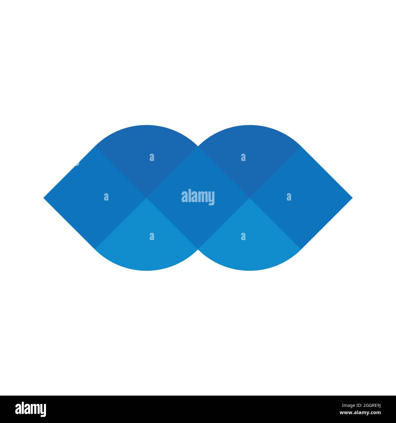 Blue pixelized mosaic logo design element. Abstract shape with sharp ...