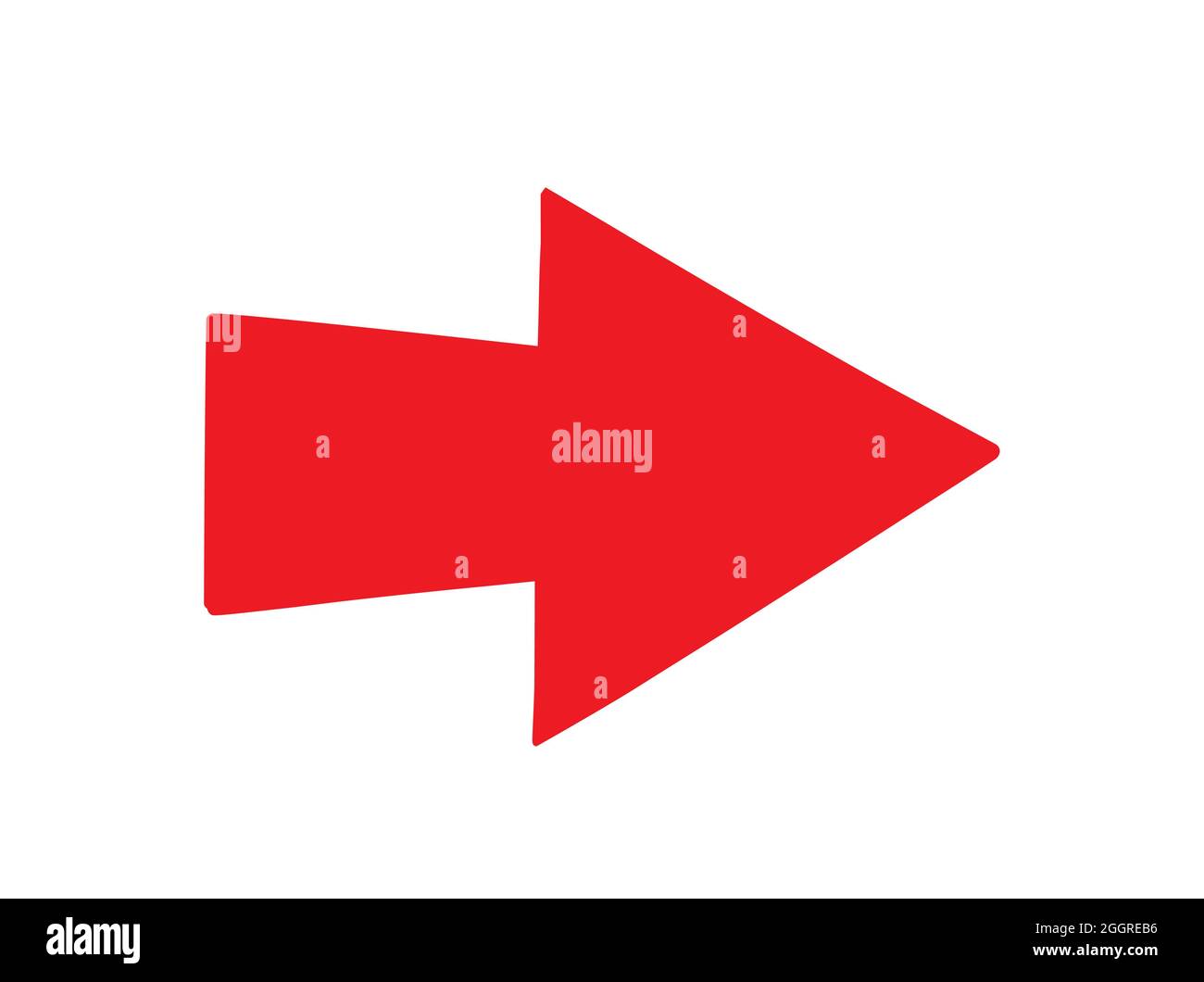 Red hand-drawn arrow, ink, bold style, on white Stock Vector Image ...