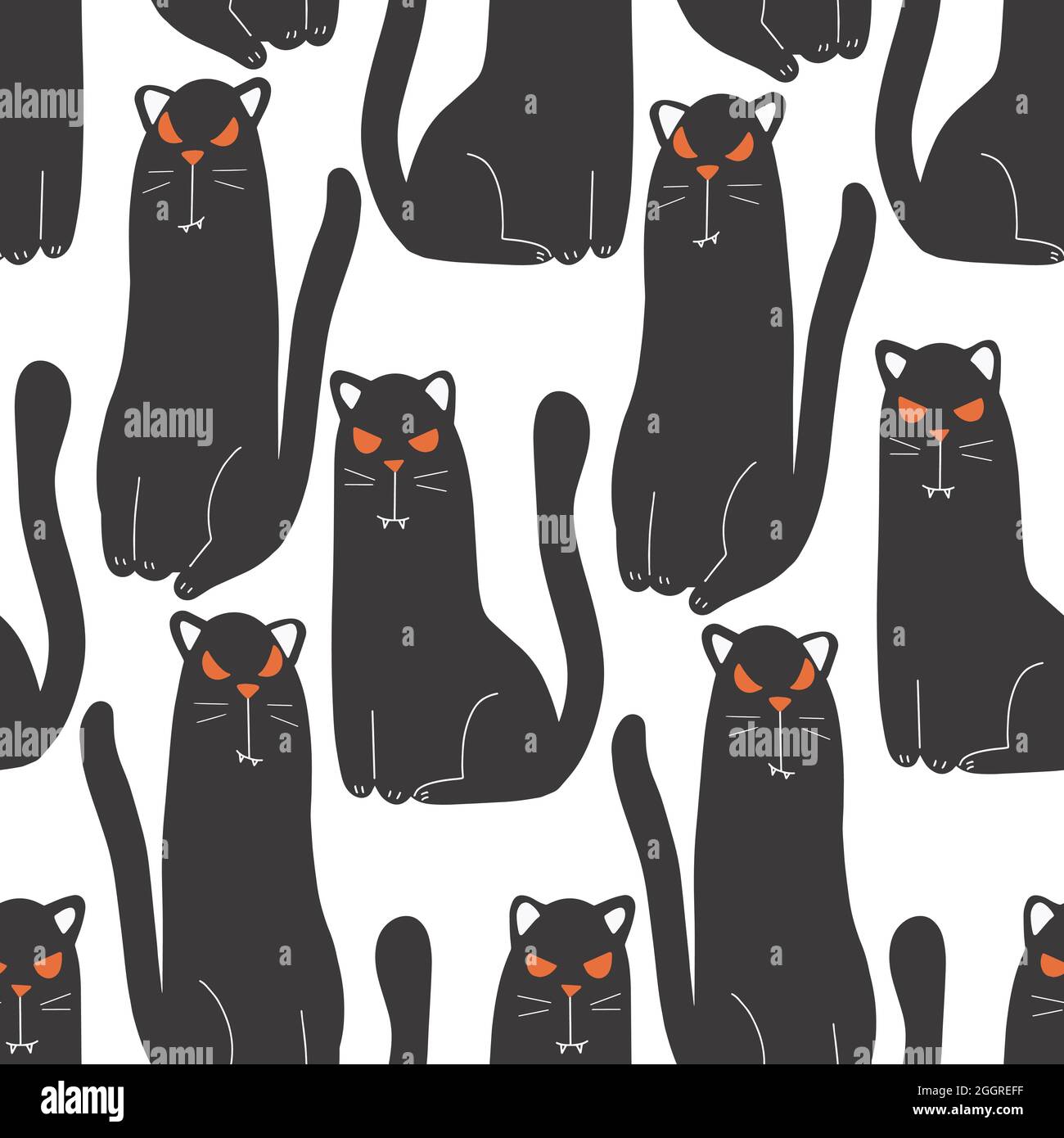 Halloween seamless pattern for design. Halloween symbols black cat ...