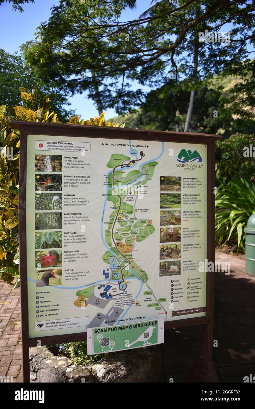Oahu, HI U.S.A. 6/4&7/2021. Waimea Valley Visitors Center. Waimea ...