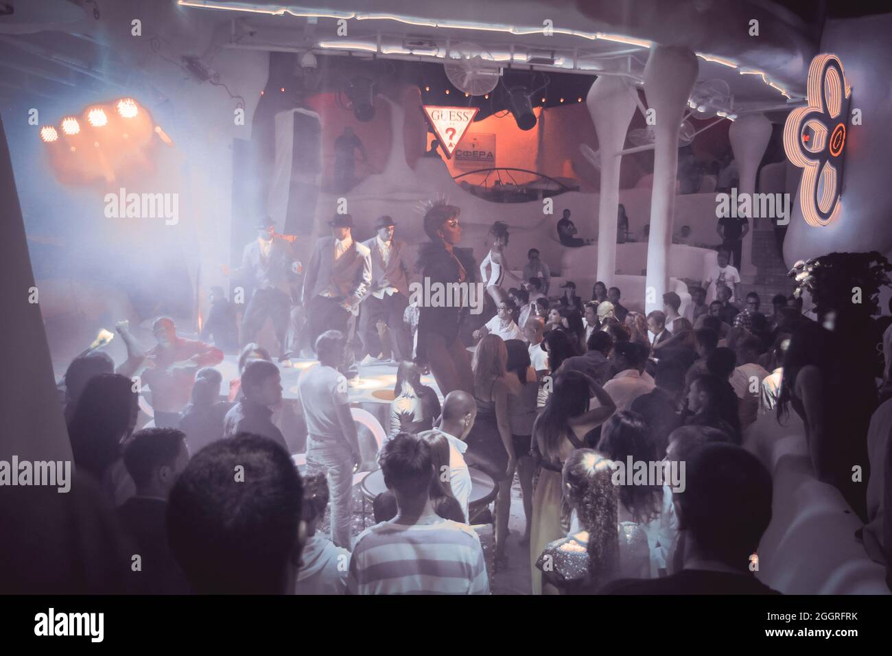 Odessa, Ukraine May 24, 2013: Night club dj party people enjoy of music ...