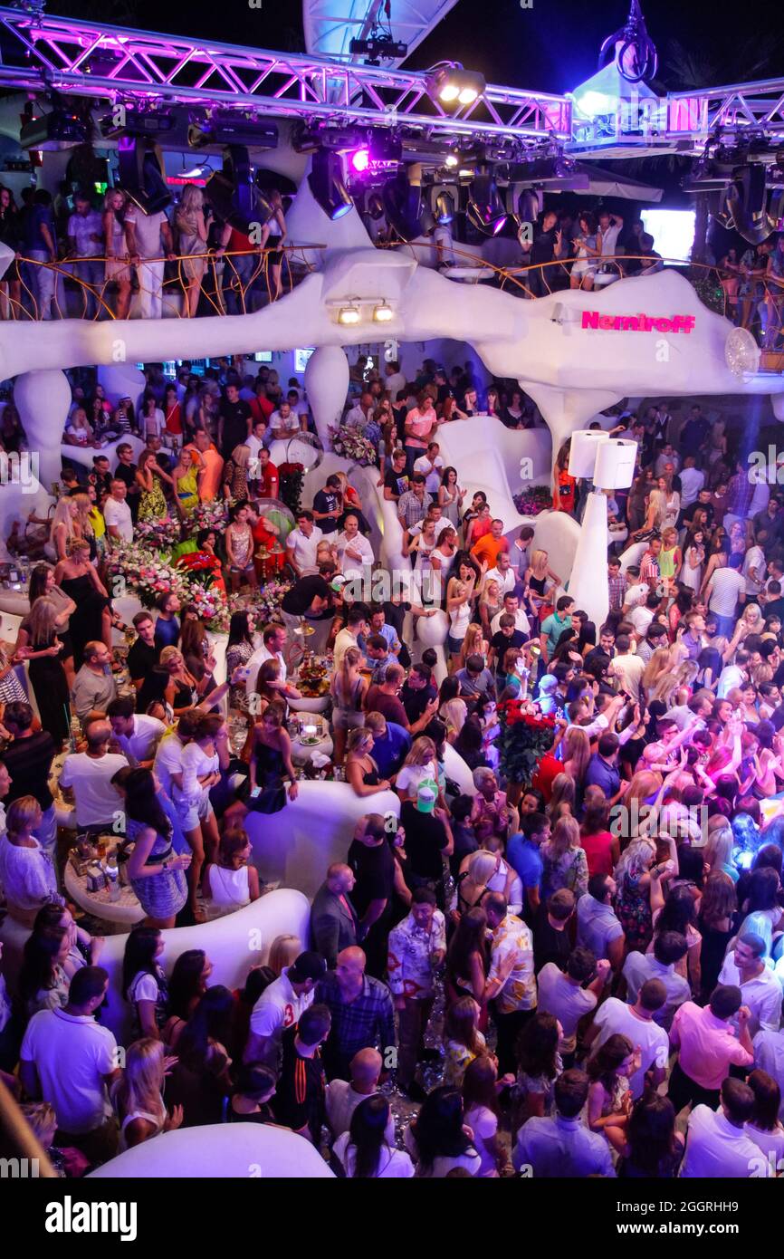 Odessa, Ukraine June 21, 2013: Night club dj party people enjoy of ...
