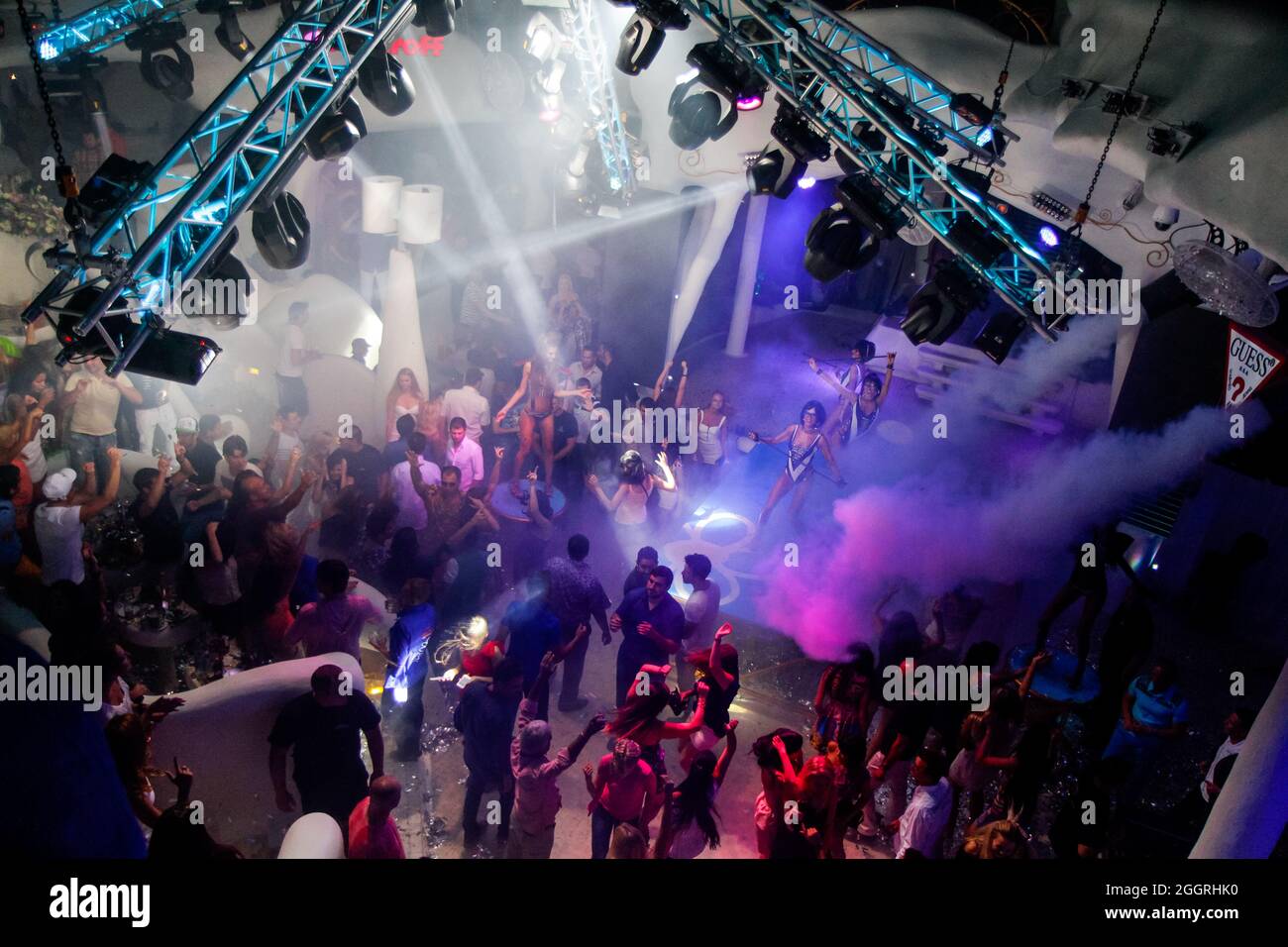 Odessa, Ukraine June 21, 2013: Night club dj party people enjoy of ...