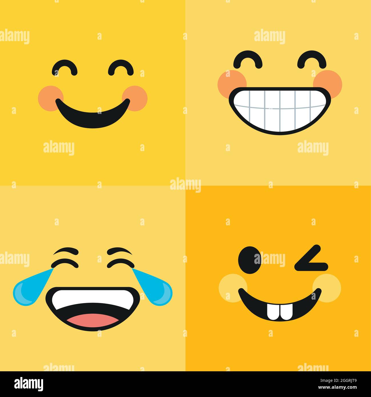 Four smiley faces hi-res stock photography and images - Alamy