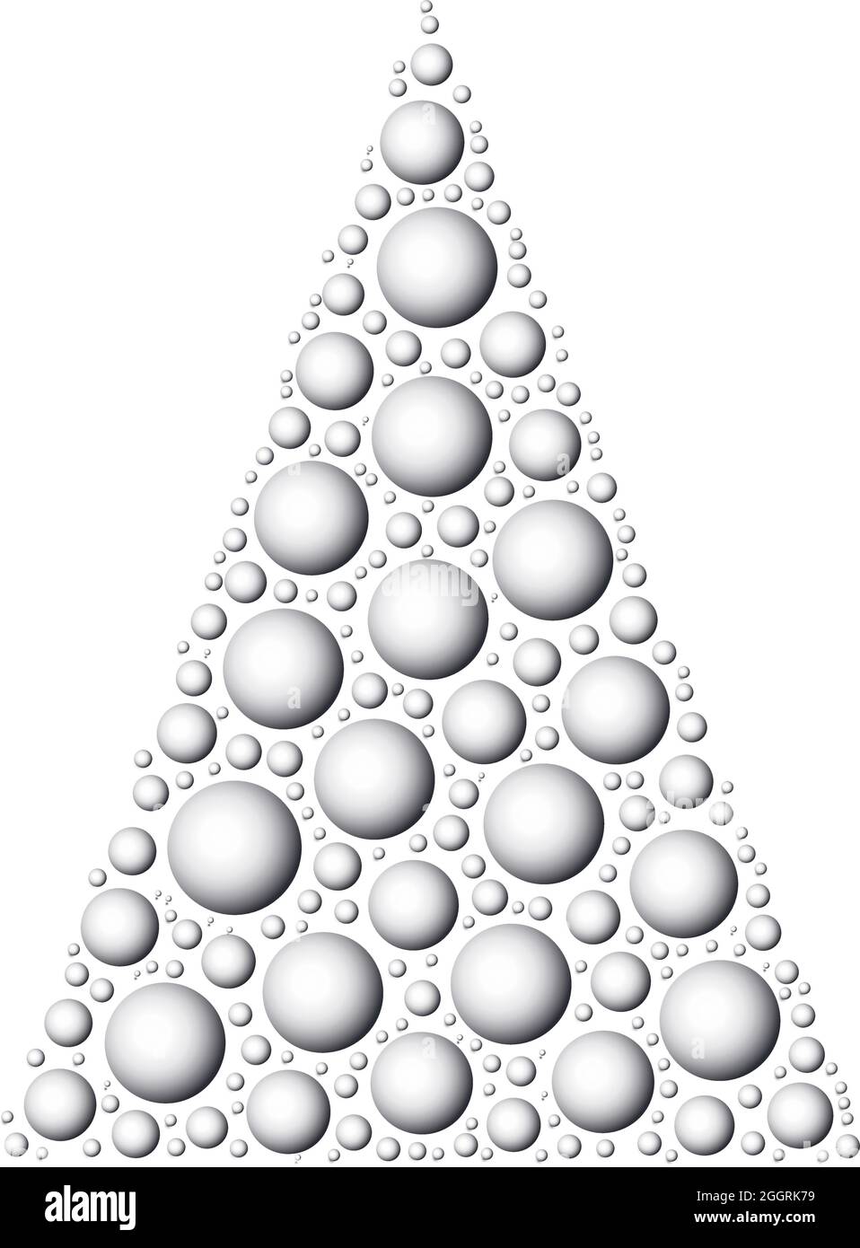 Christmas tree of white 3D snowballs. Vector illustration Stock Vector ...