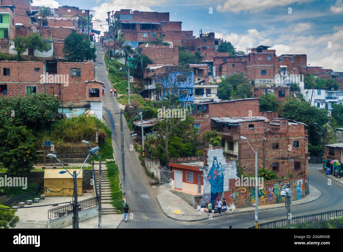 MEDELLIN, COLOMBIA - SEPTEMBER 4: View of a poor neighborhood of ...