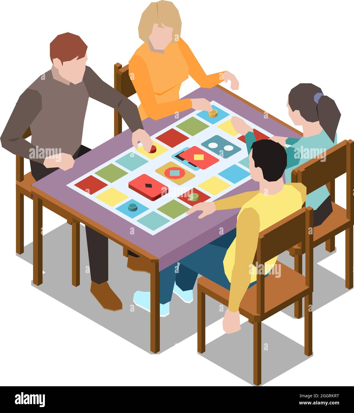 Family Playing Board Games Clipart
