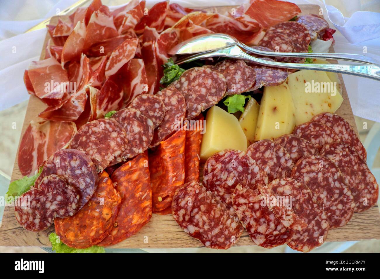 Italian cured meat and cheeses platter Stock Photo - Alamy
