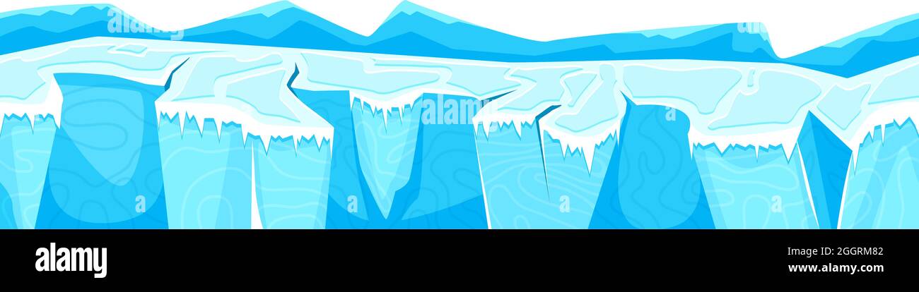 Cartoon landscape ground with ice surface for game user interface ...