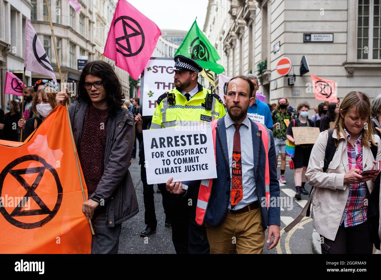 London, UK. 2nd September 2021. Extinction Rebellion march from the ...