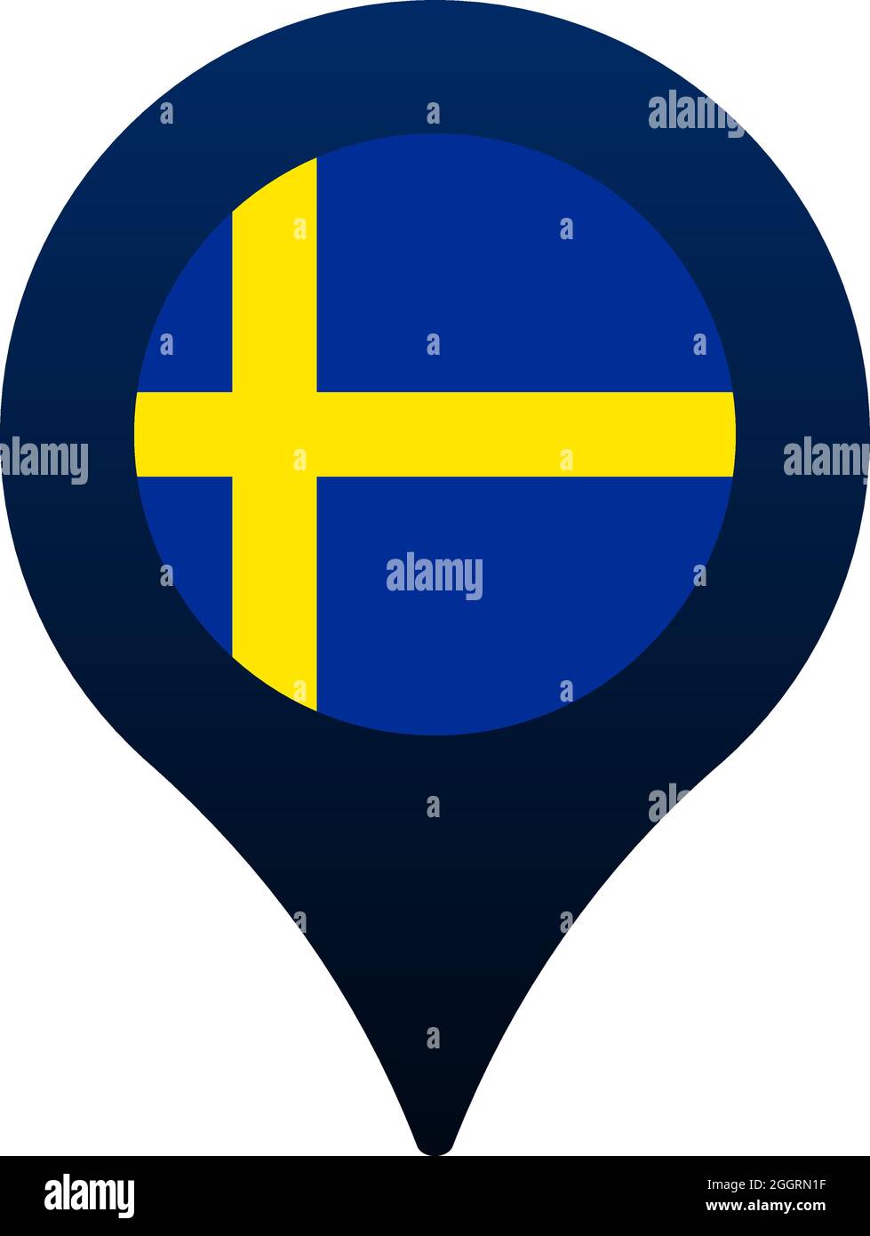Sweden flag locator pin hi-res stock photography and images - Alamy