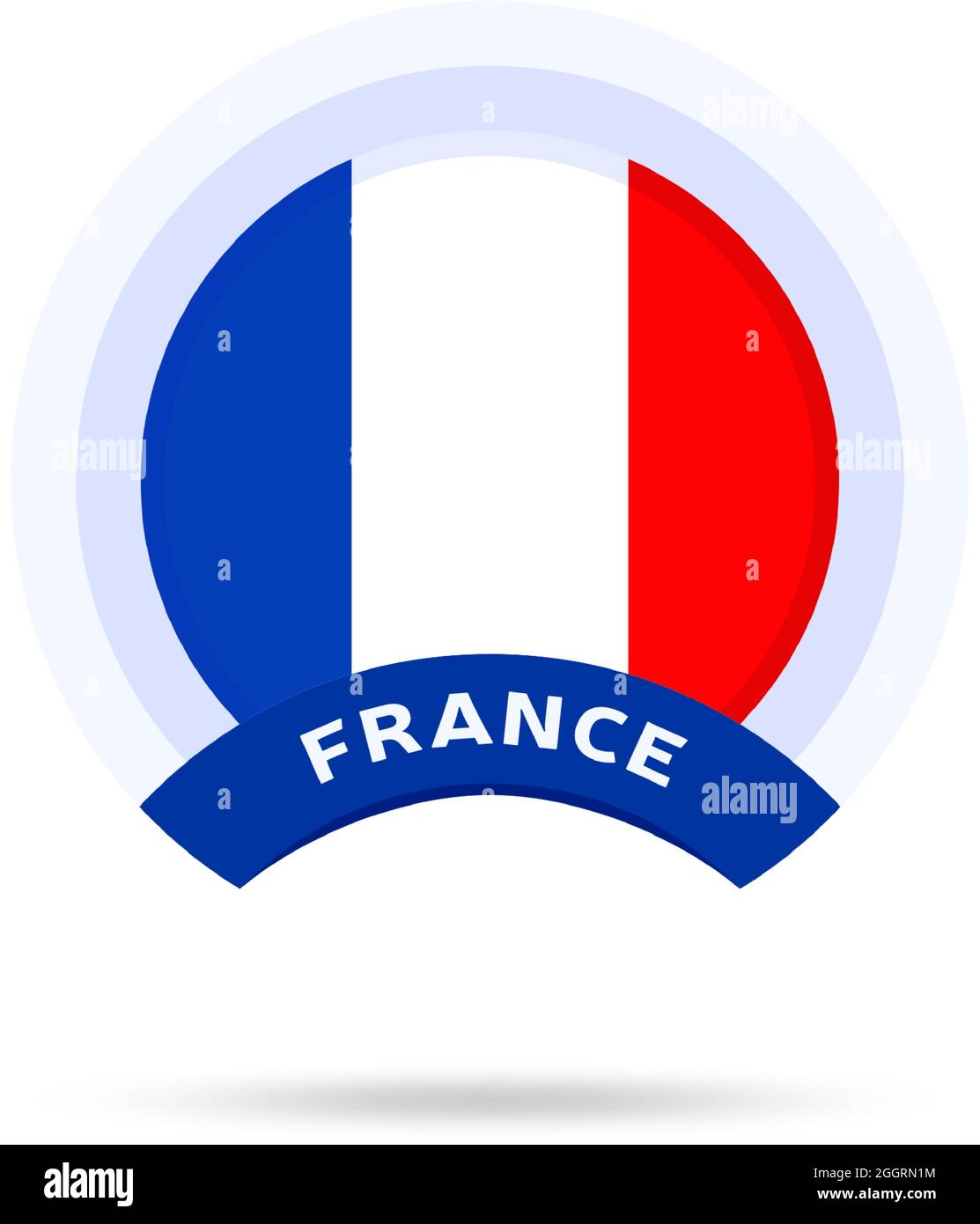 france national flag Circle button Icon. Simple flag, official colors ...