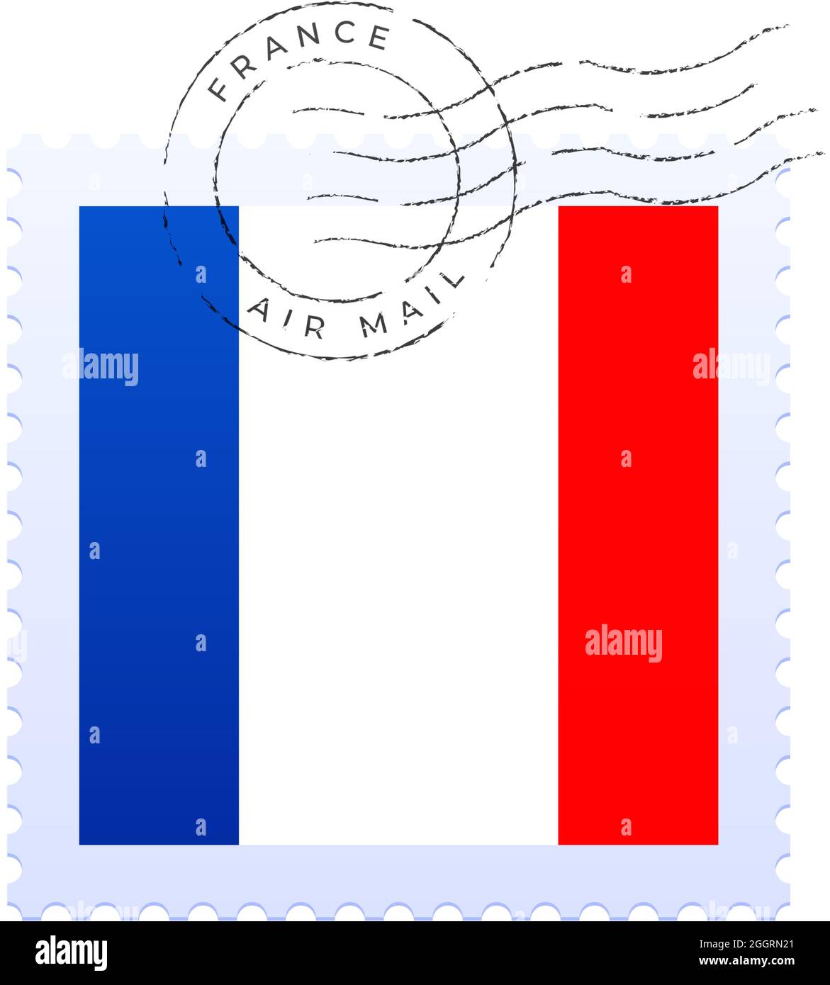 france postage mark. National Flag Postage Stamp isolated on white ...