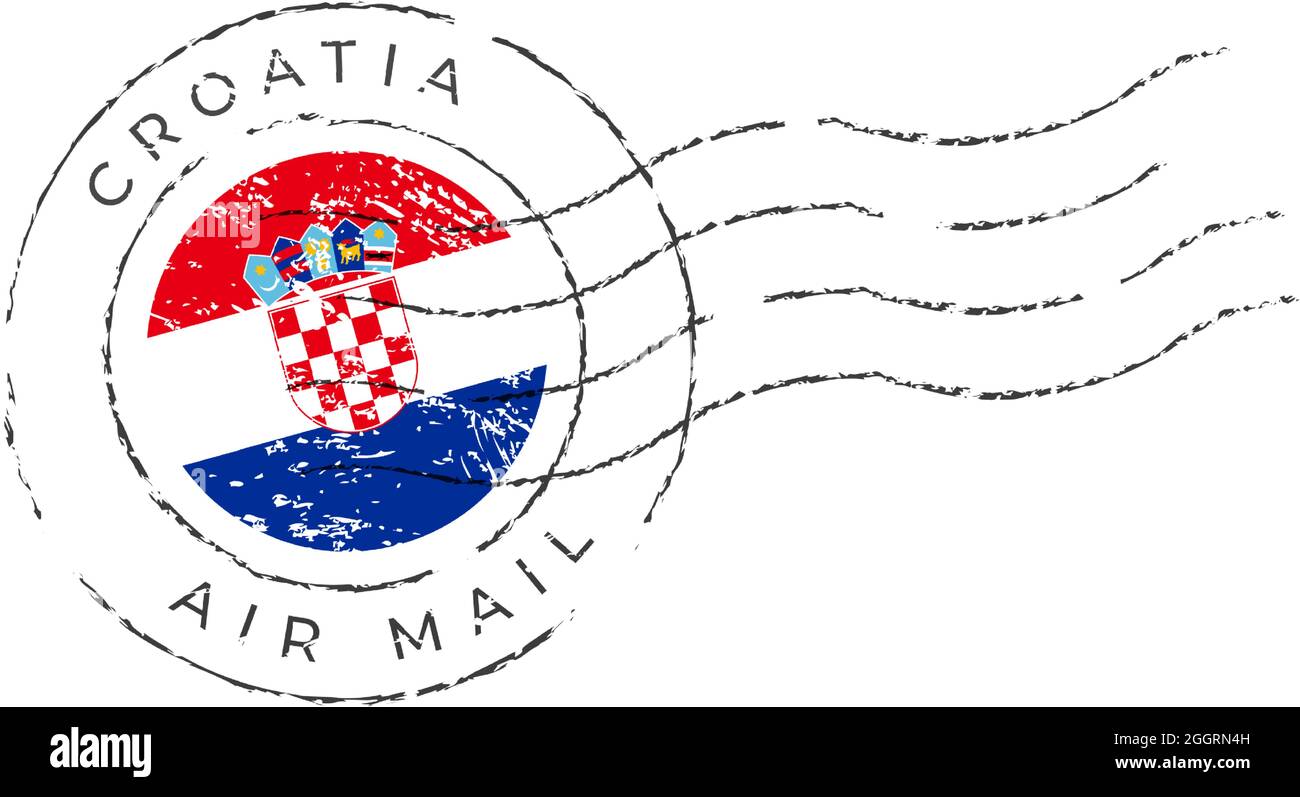 croatia postage mark. National Flag Postage Stamp isolated on white ...