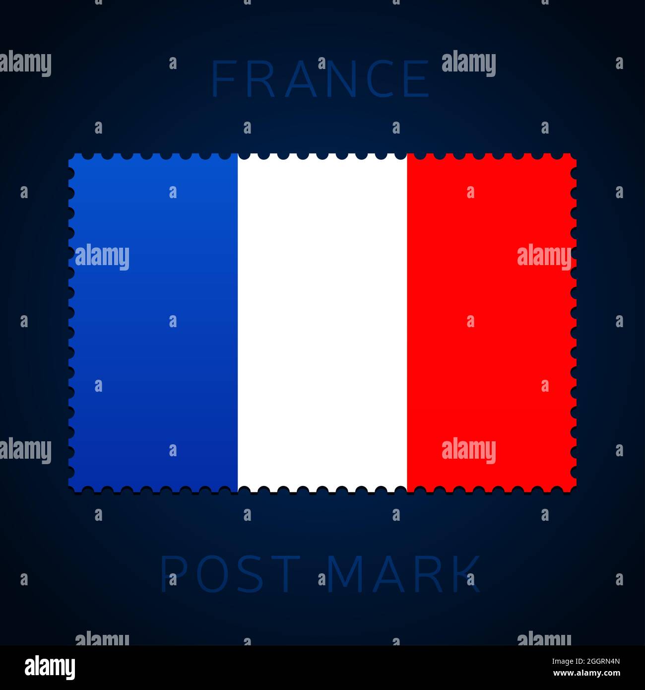 france postage mark. National Flag Postage Stamp isolated on white ...