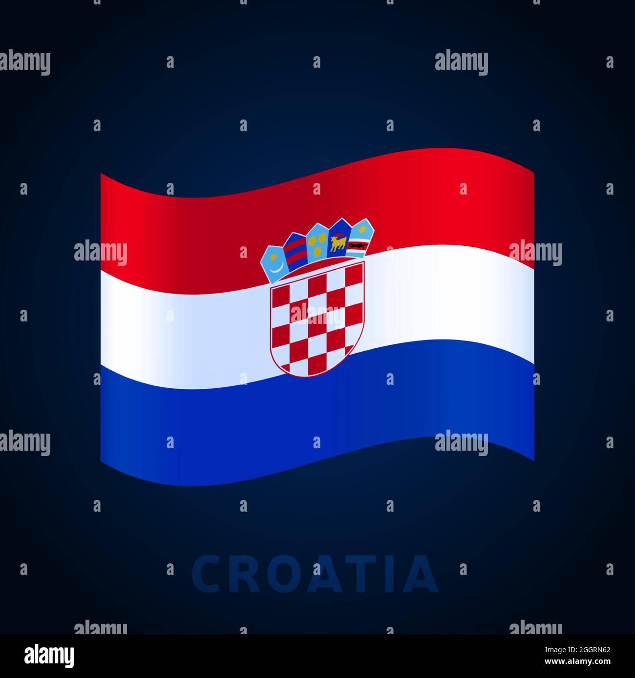 croatia wave vector flag. Waving national Official colors and ...