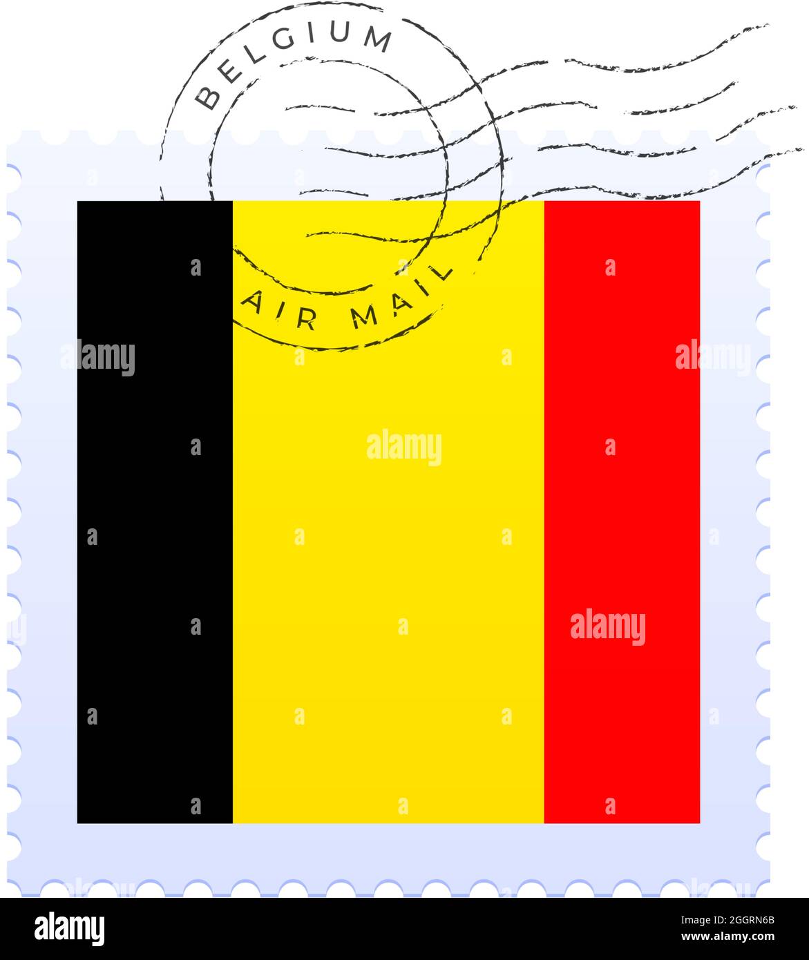 belgium postage mark. National Flag Postage Stamp isolated on white ...