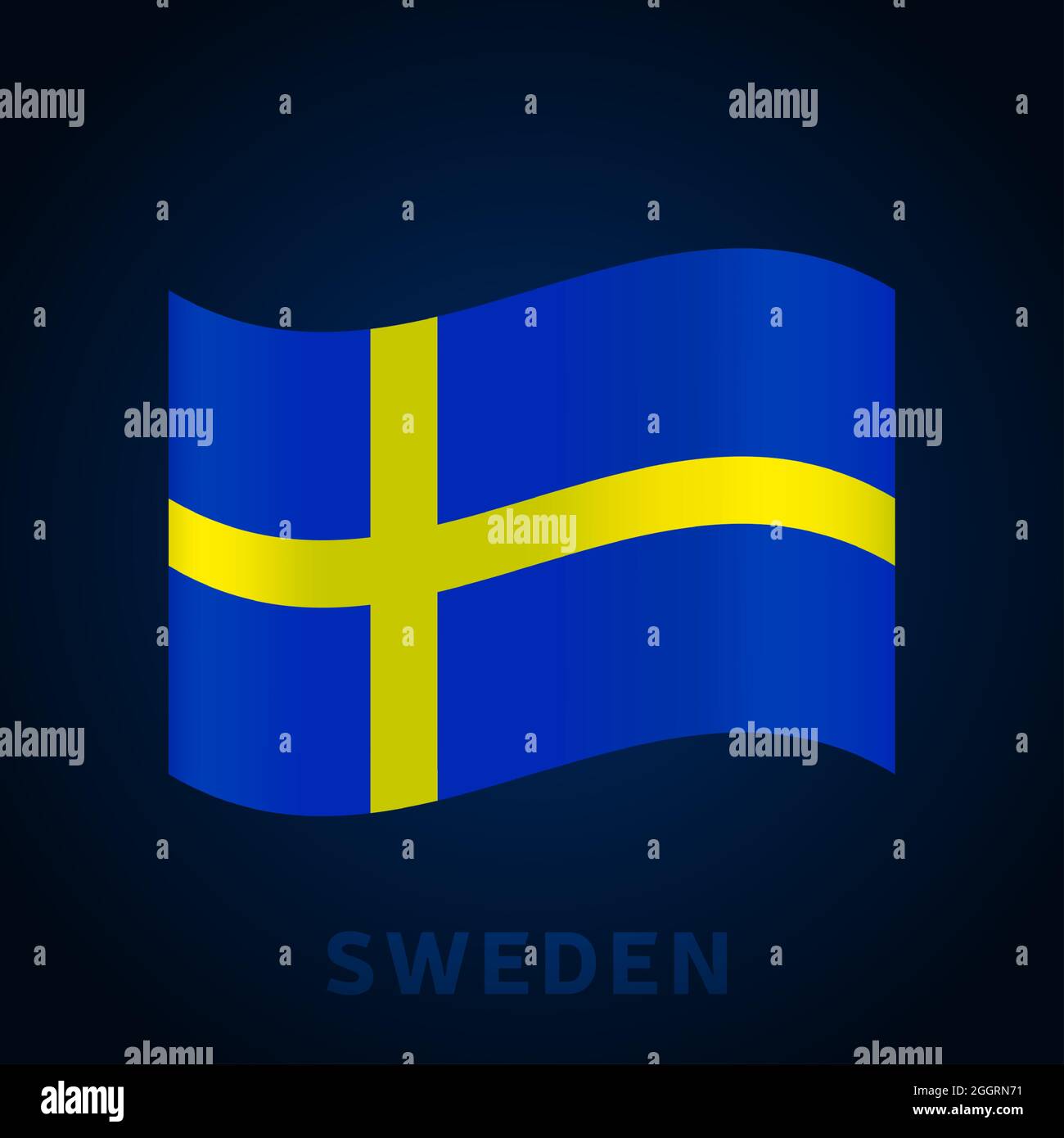 sweden wave vector flag. Waving national Official colors and proportion ...