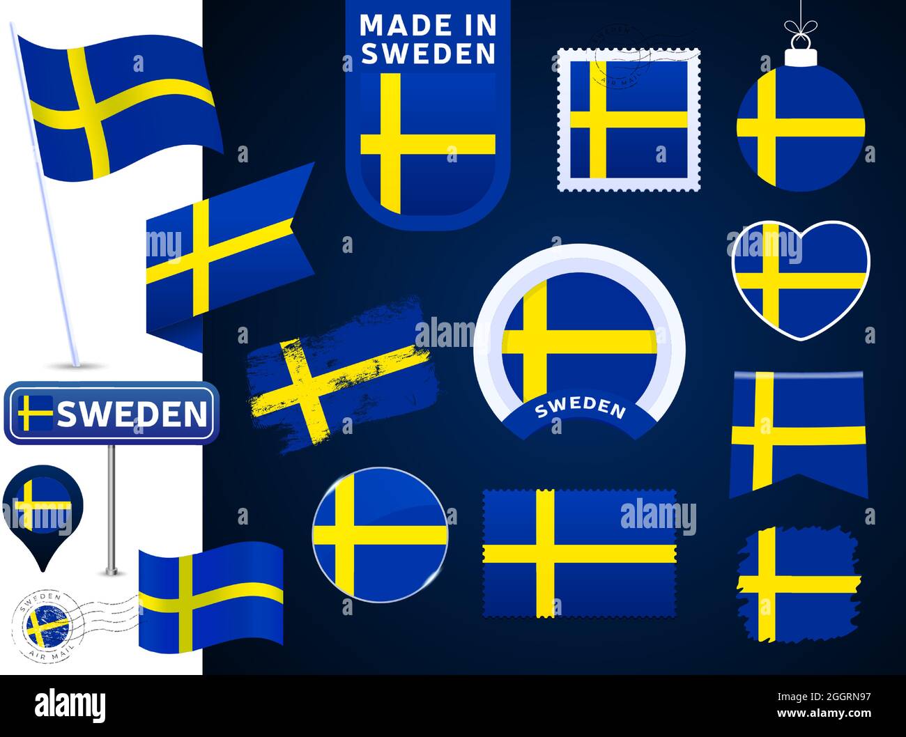 Swedish christmas stamp Stock Vector Images - Alamy