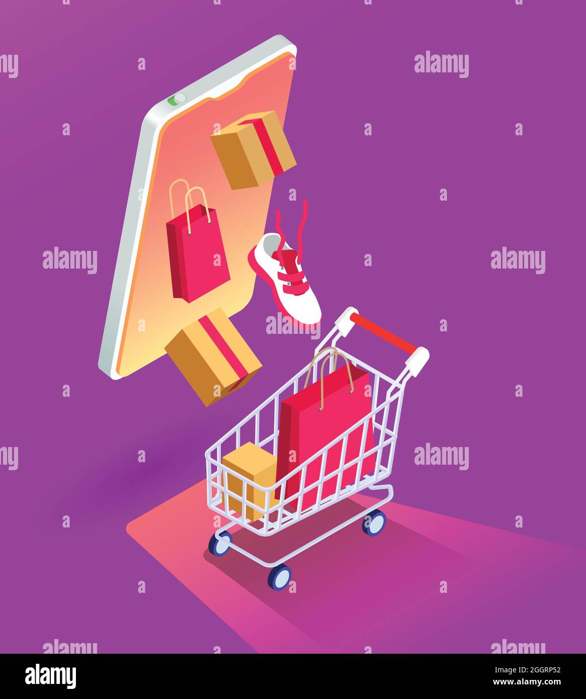 Online sale colorful poster with abstract composition consisting of ...