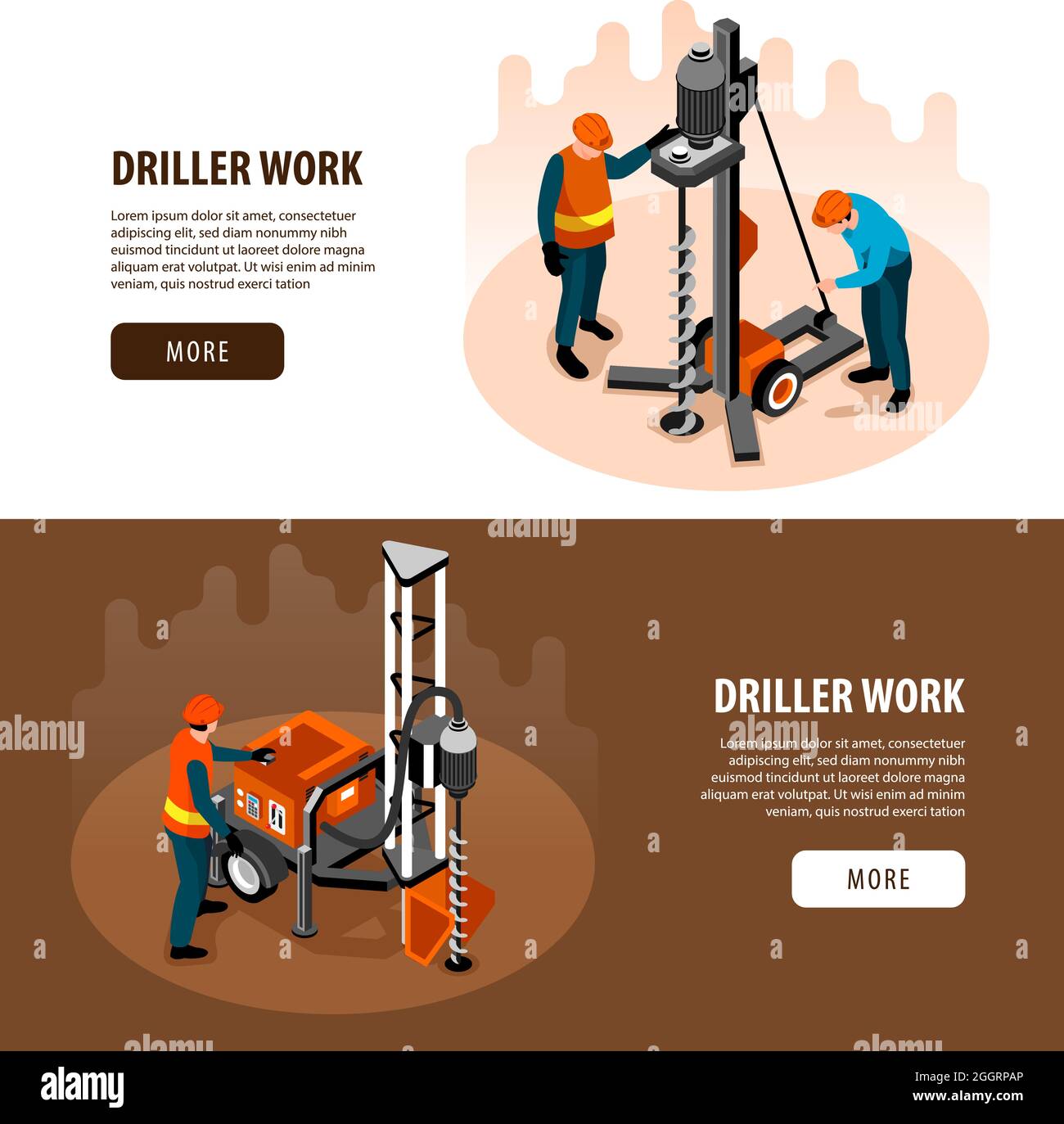 Driller engineer work equipment machinery 2 isometric horizontal web ...