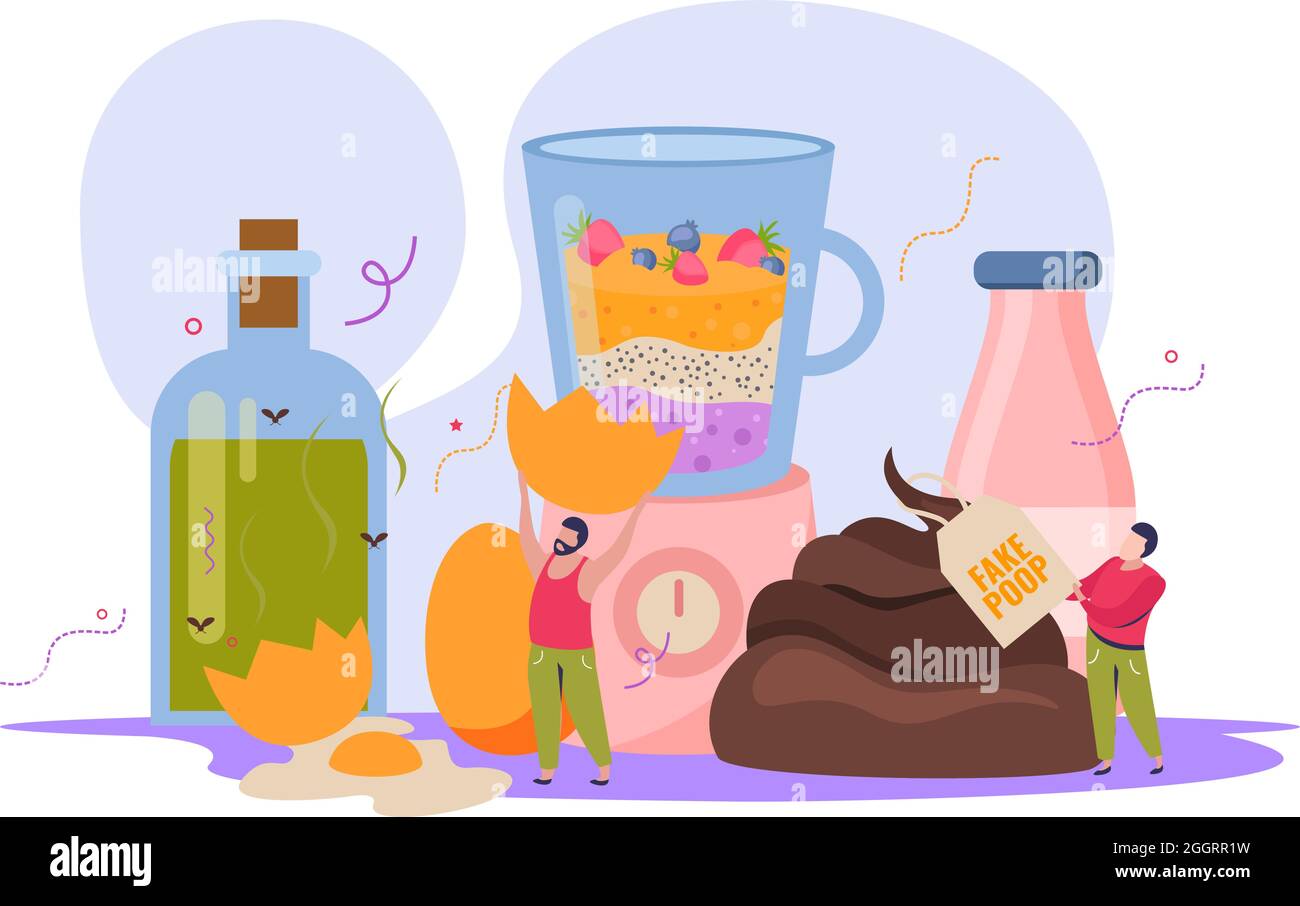 All fools day flat composition with pranking human characters holding ...