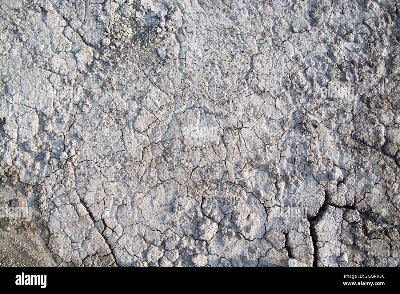 the texture of refractory clay with large cracks.drought and ...
