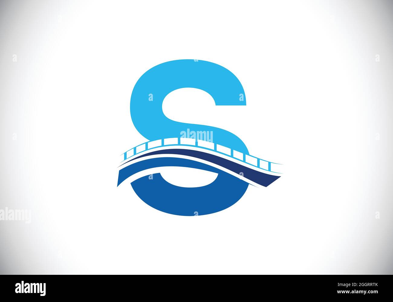 Initial S monogram letter alphabet with bridge sign. Abstract bridge ...