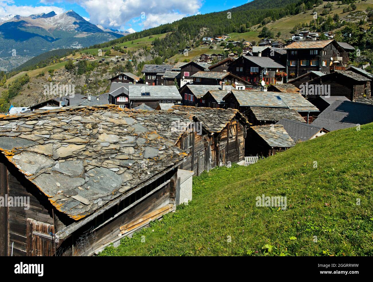 Heida-wine-growing Village Visperterminen, Valais, Switzerland Stock ...