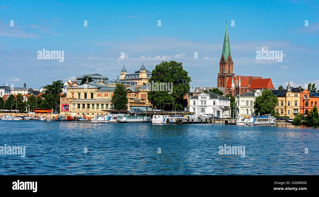Schwerin Cathedral With The Stables And The Wharf Of The White Fleet ...