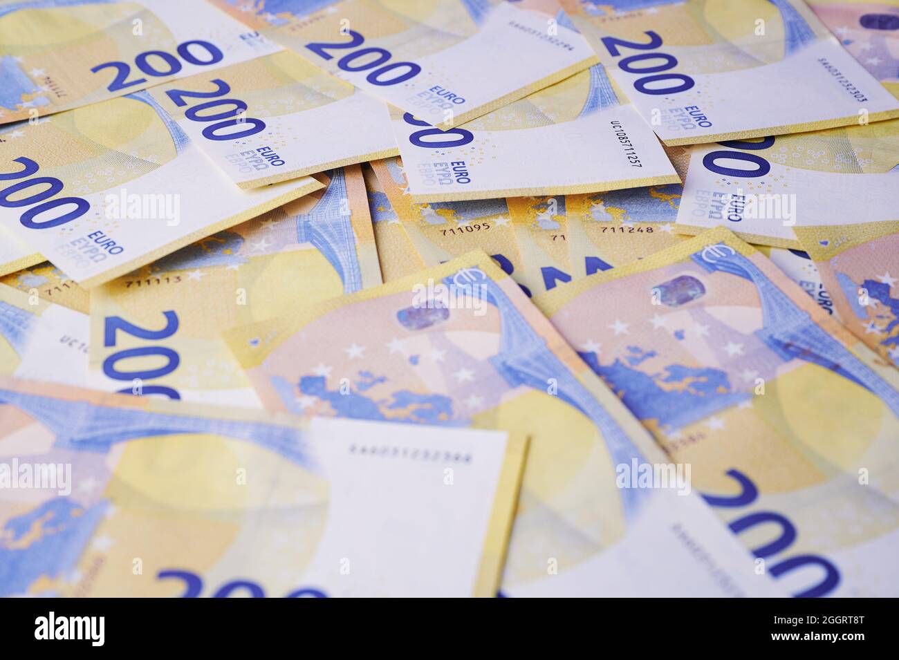 Background Photo With A Lot Of 200 Euro Banknotes, Frame Filling Stock ...