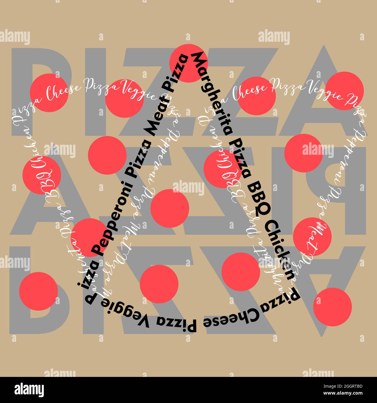 abstract pizza logo for packaging or menu with tomatoes and sausages 1 ...