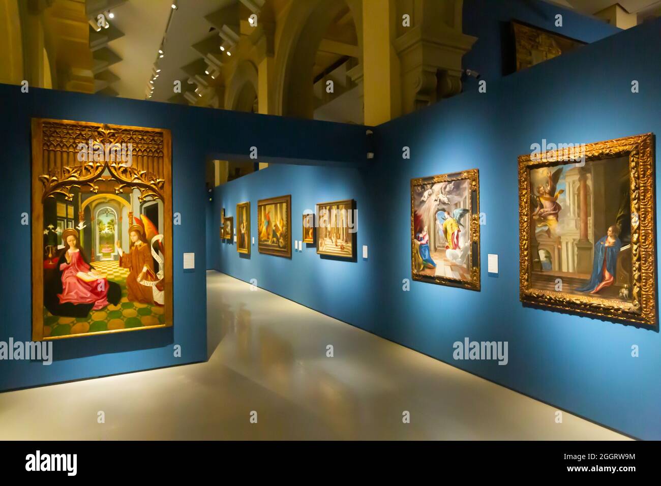 Paintings exhibition in national museum of Catalan visual art Stock ...