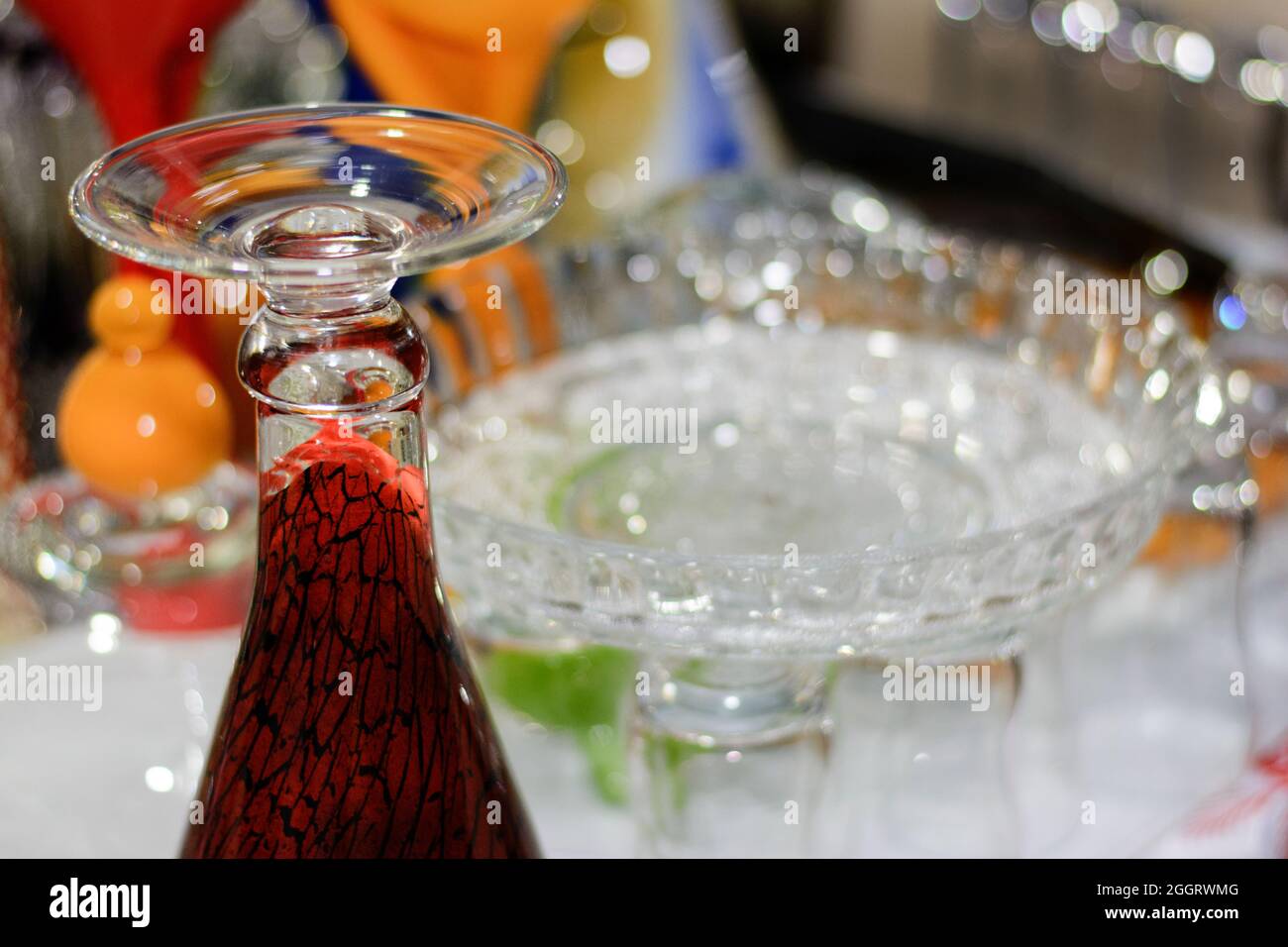 Decoration with glass objects inside the residential apartment ...