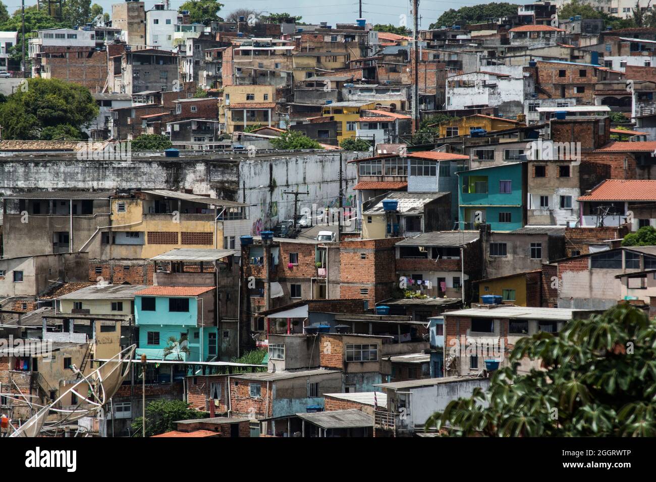 Salvador, Bahia, Brazil - February 21, 2014: View of the poorest part ...