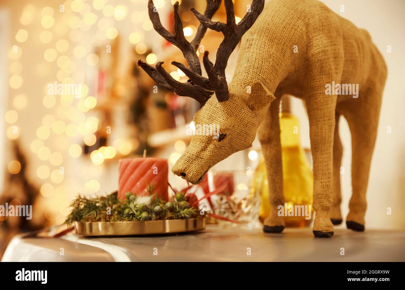 New Year traditional decorations. Traditional winter holiday symbols ...