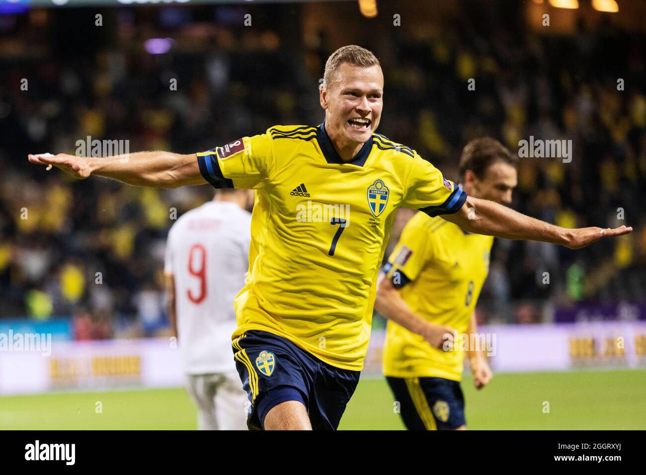 Sweden's Viktor Claesson celebrates his goal 2-1 during the 2022 FIFA ...
