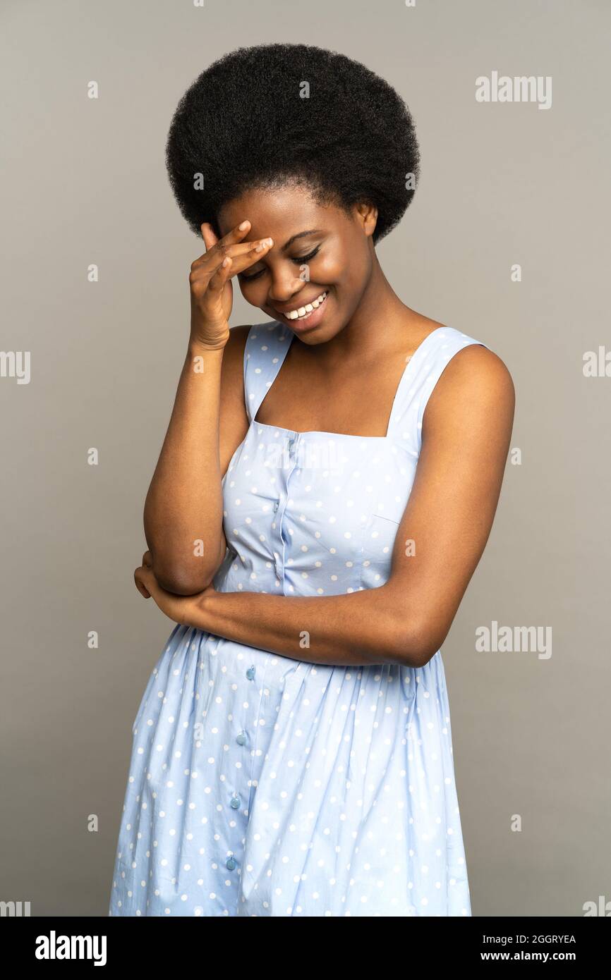 Shy timid woman african american hi-res stock photography and images ...