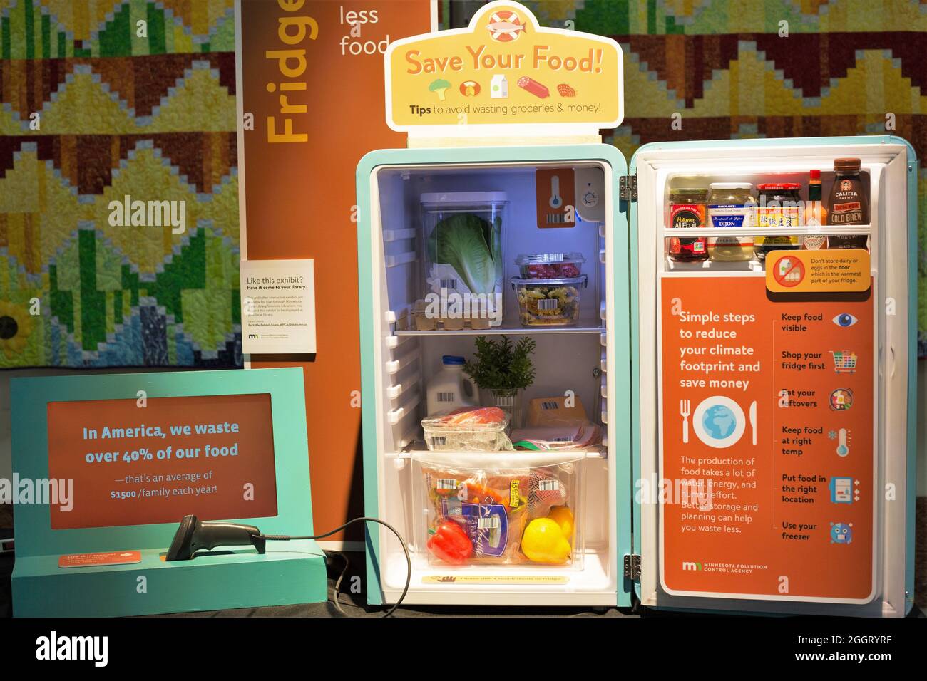 An educational display on reducing food waste, at the Minnesota State ...