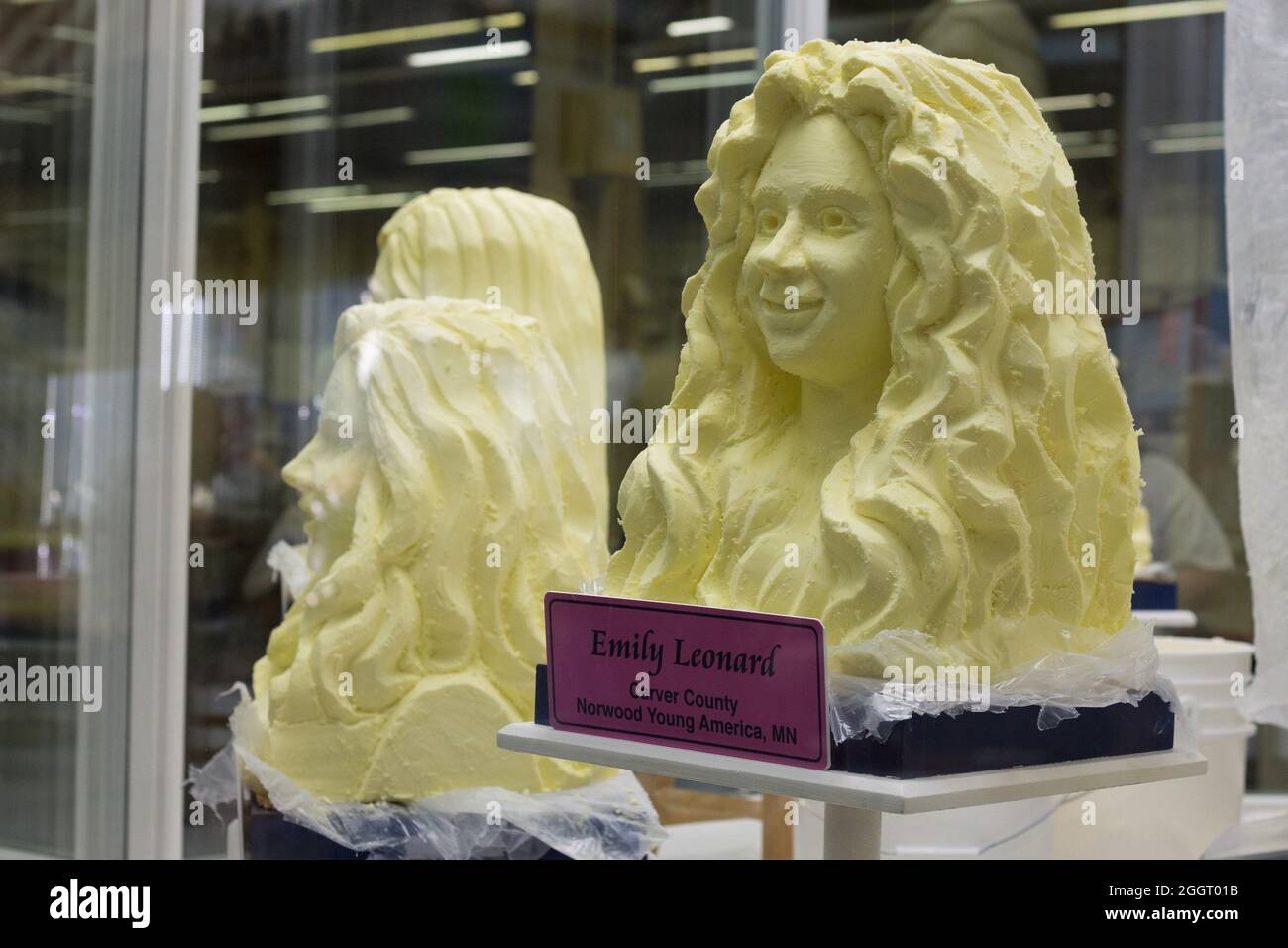 Butter sculptures of the county dairy princesses, on display at the ...