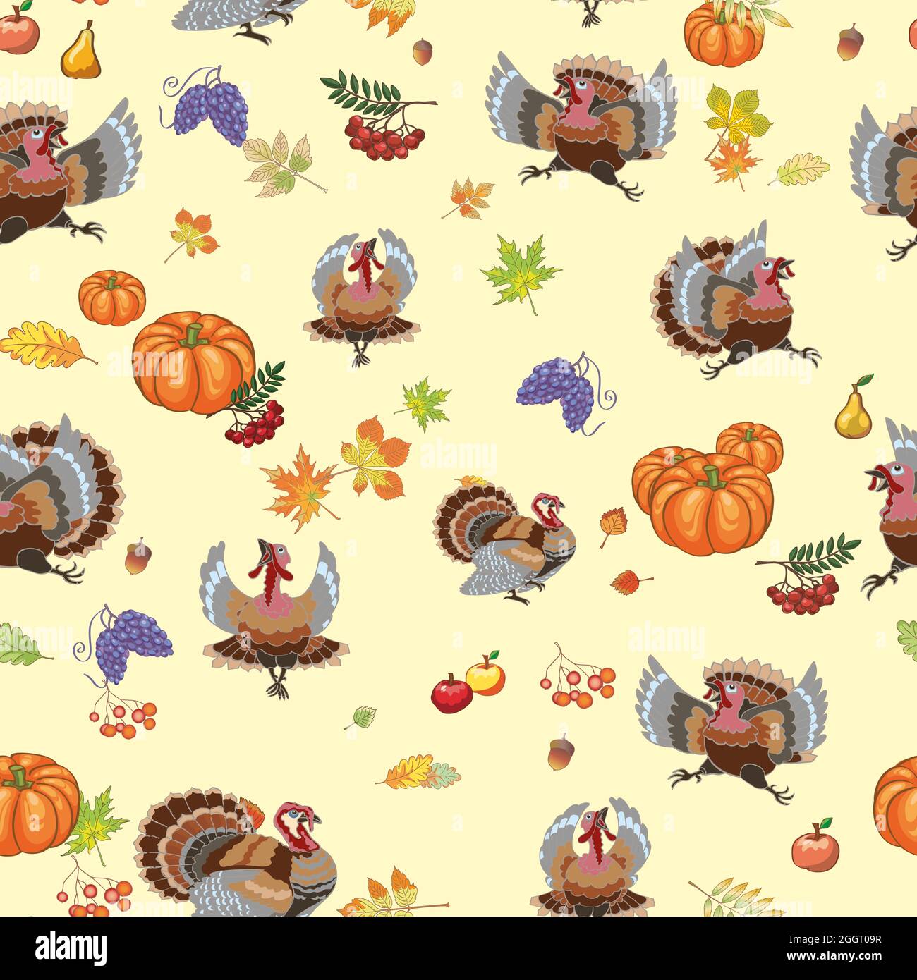 Happy Thanksgiving Day card design with holiday objects Posters on the ...